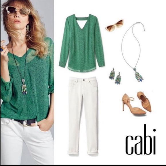 CAbi | Tops | Cabi Green Bountiful Blouse 528 B5 | Poshmark